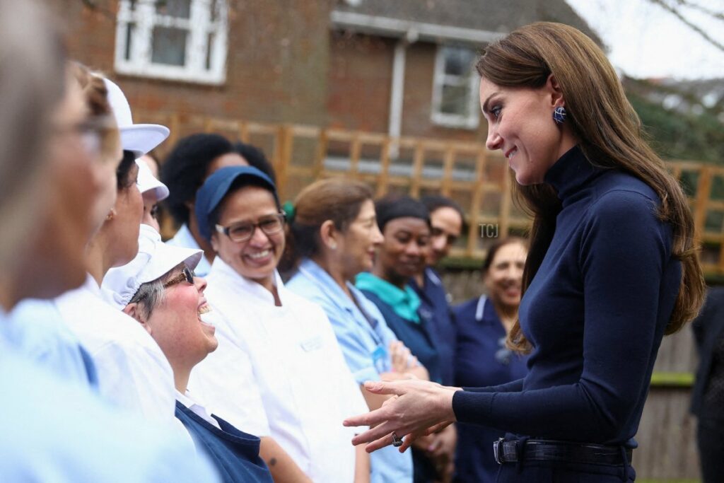 Blue Button Earrings for the Princess of Wales in Slough