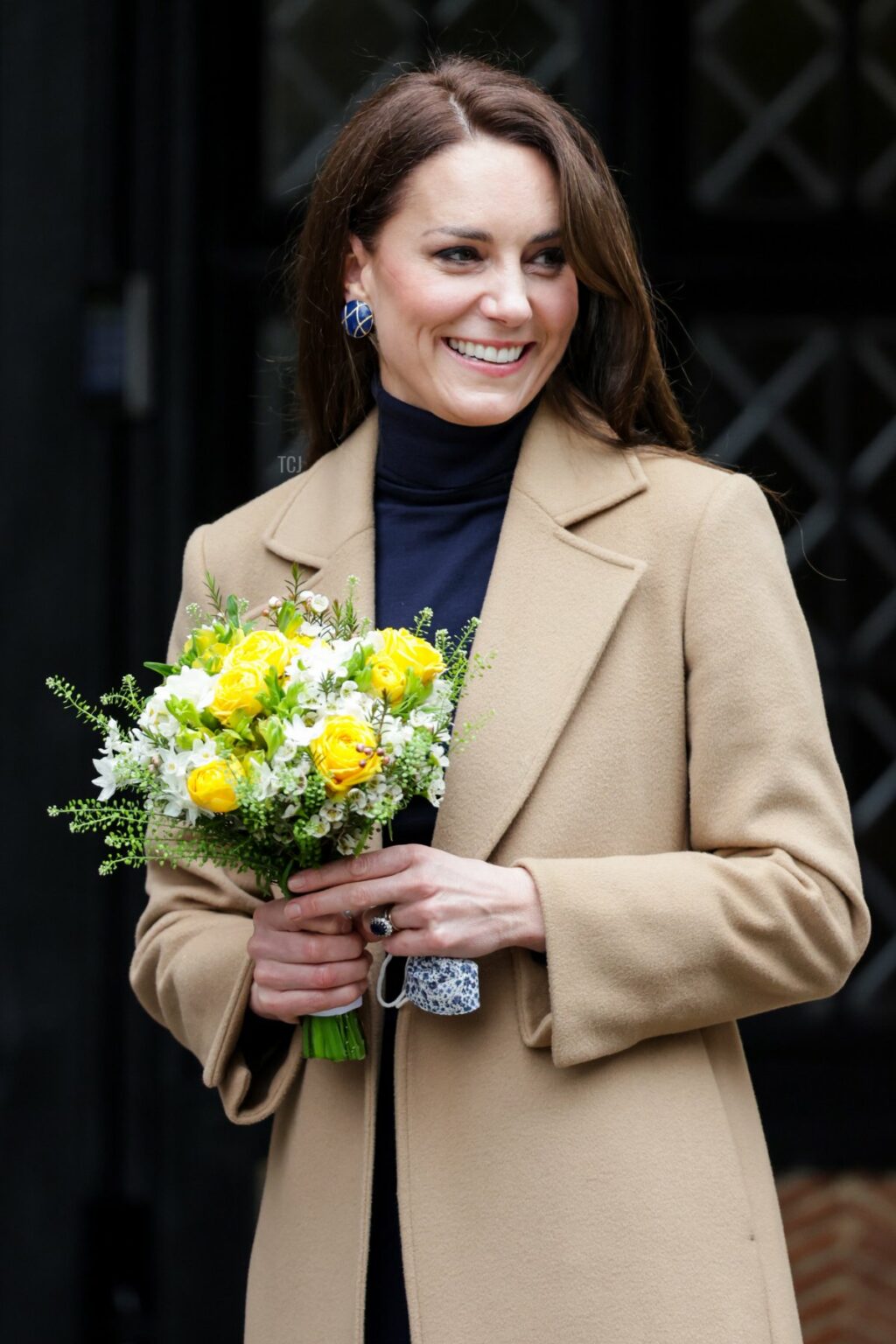 Blue Button Earrings for the Princess of Wales in Slough