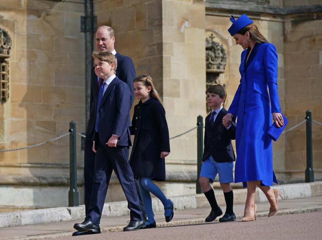 Brilliant Blue and Sparkling Jewels for the British Royals on Easter Sunday