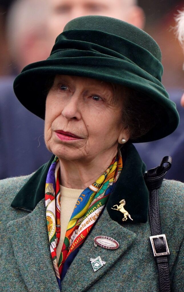 Princess Anne’s Diamond and Gold Brooch Trifecta at the Cheltenham Festival