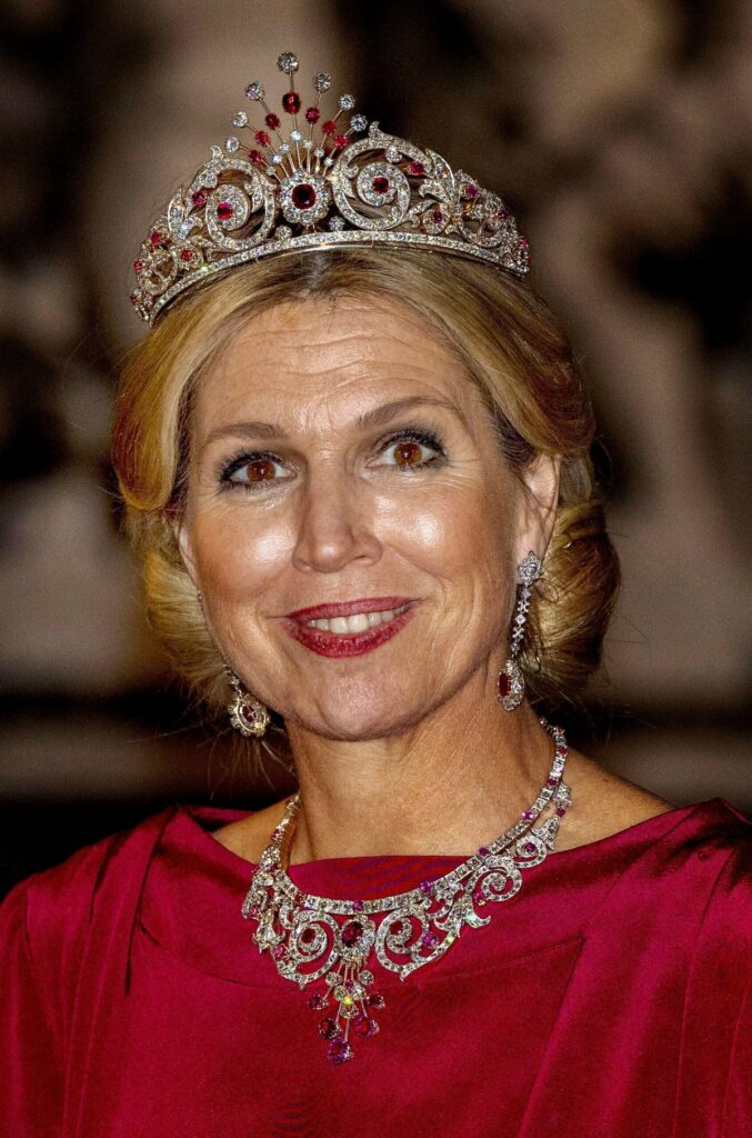 Queen Maxima’s Regal Ruby Tiara Moment in Amsterdam