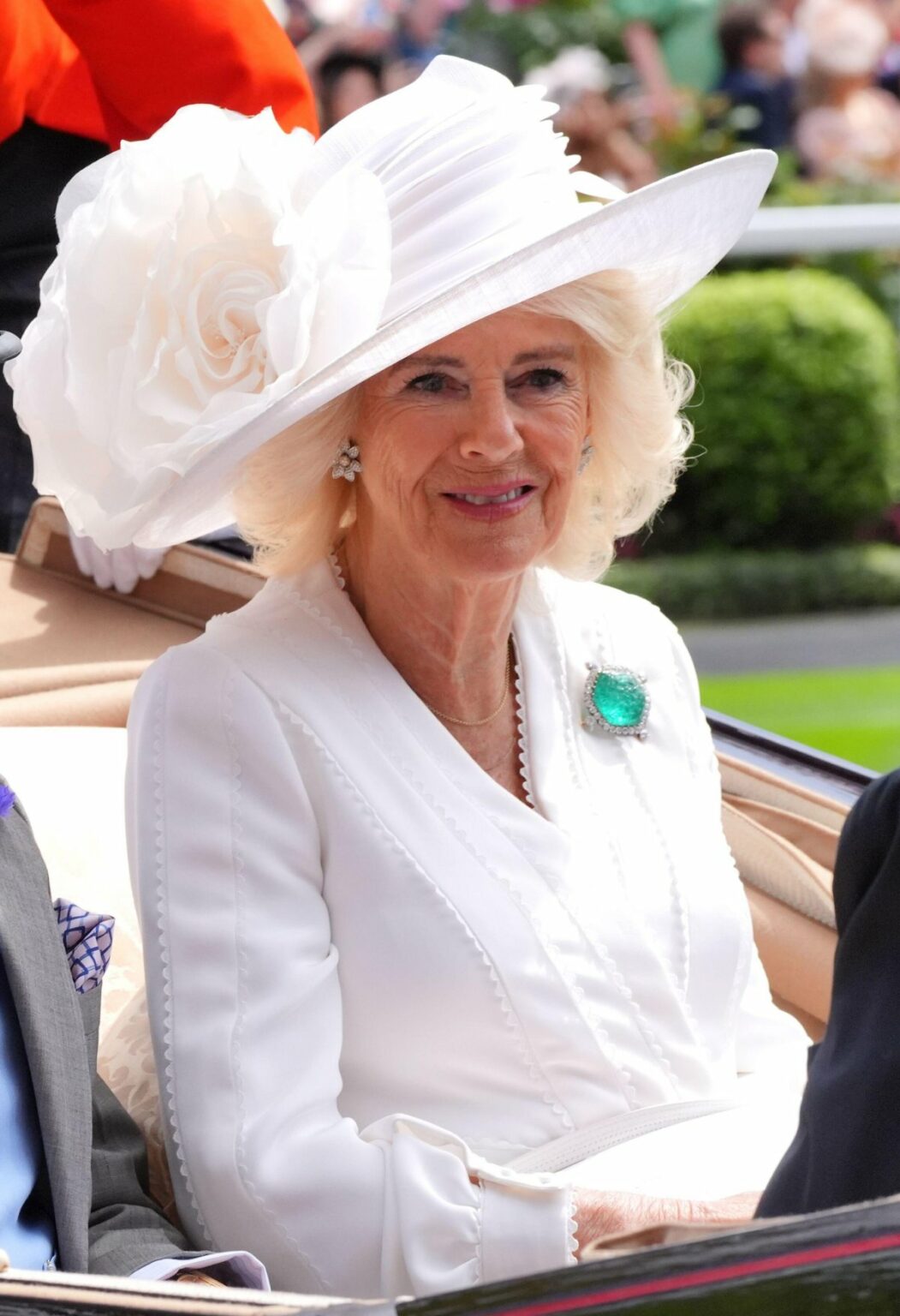 Queen Camilla Wears a Spectacular Diamond and Emerald Brooch at Royal Ascot