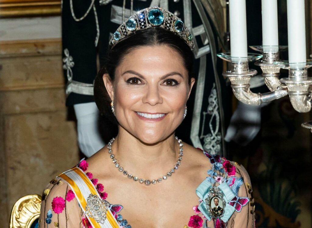 Crown Princess Victoria’s Glittering Aquamarine Tiara Moment in Stockholm