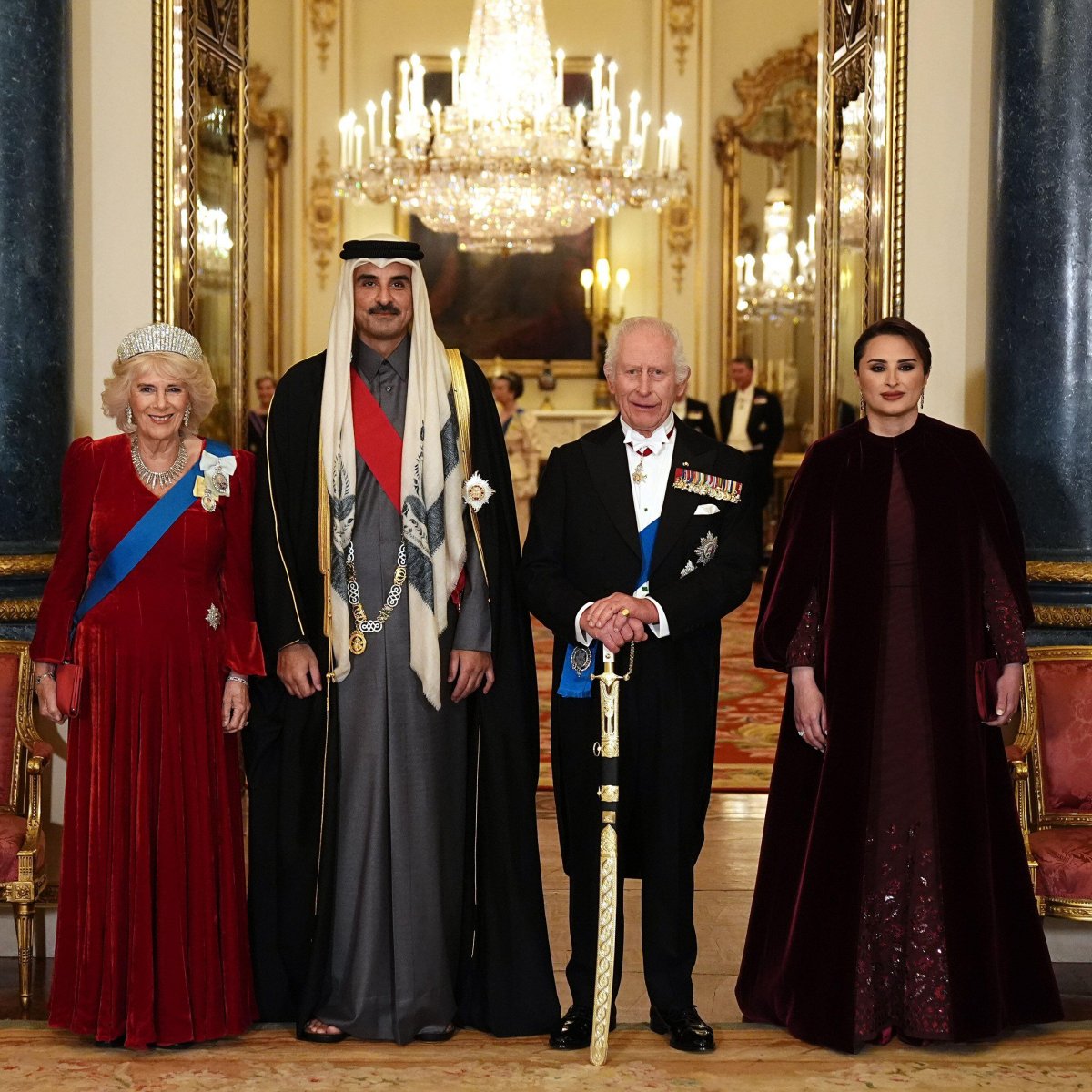 A Stunning Diamond Tiara Debut from Queen Camilla for the Qatari State ...