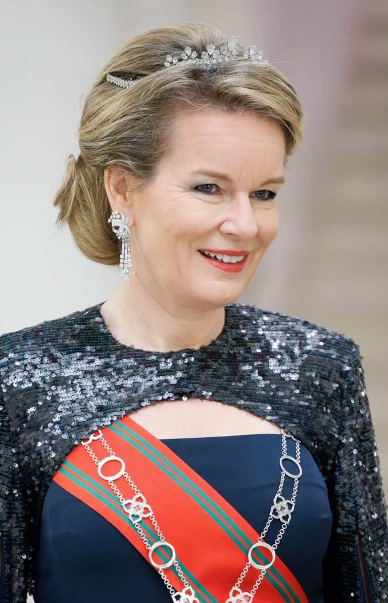 A Classic Heirloom Diamond Tiara Moment for Queen Mathilde in Belgium