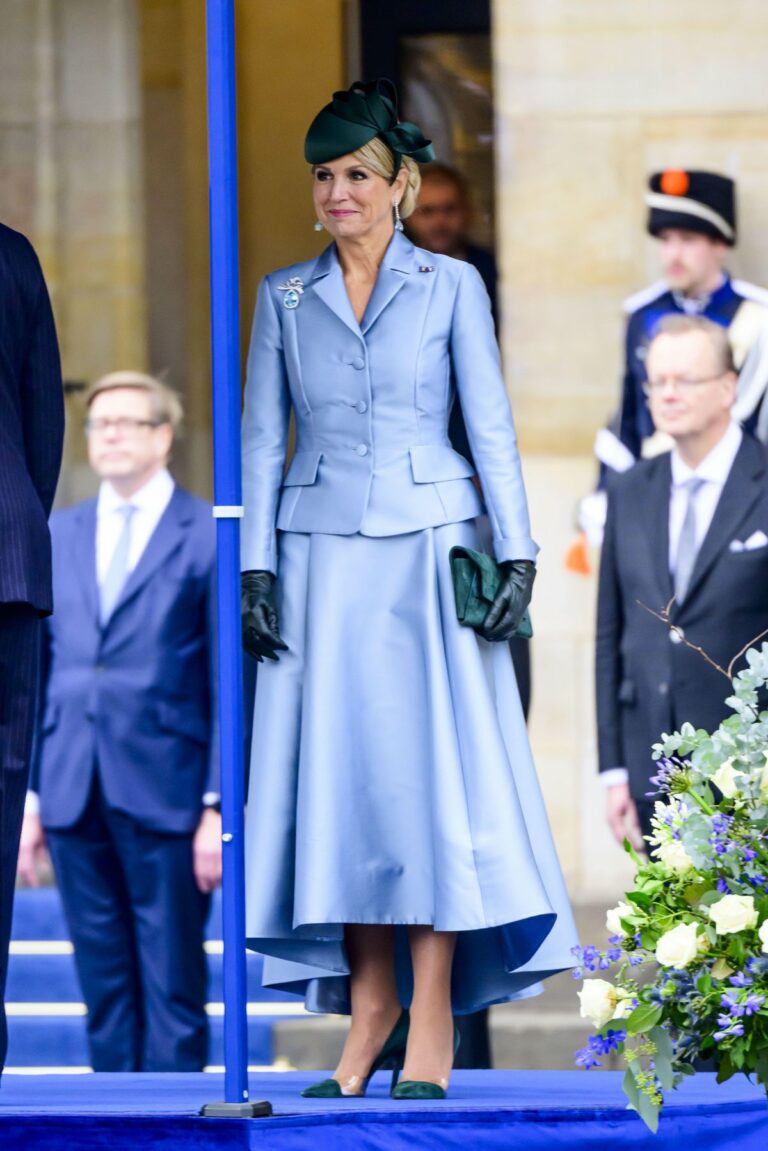Amazing Aquamarines for Queen Maxima’s Finnish Welcome Ceremony