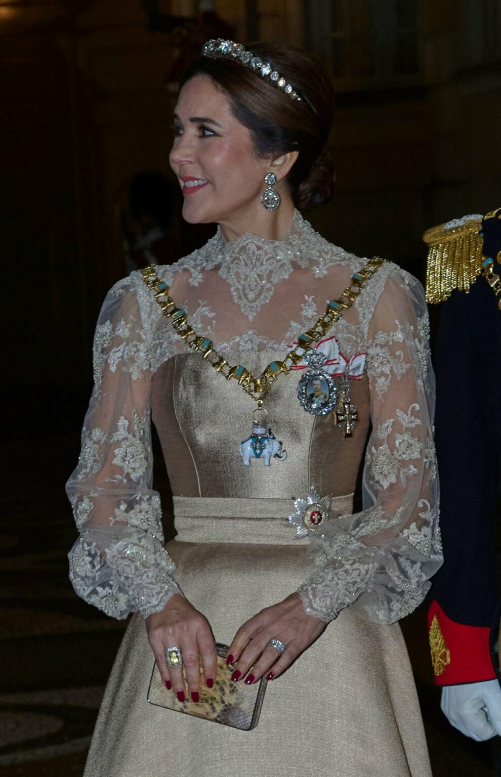 A Diamond Crown Jewel Tiara Sparkles on the Queen of Denmark in Copenhagen
